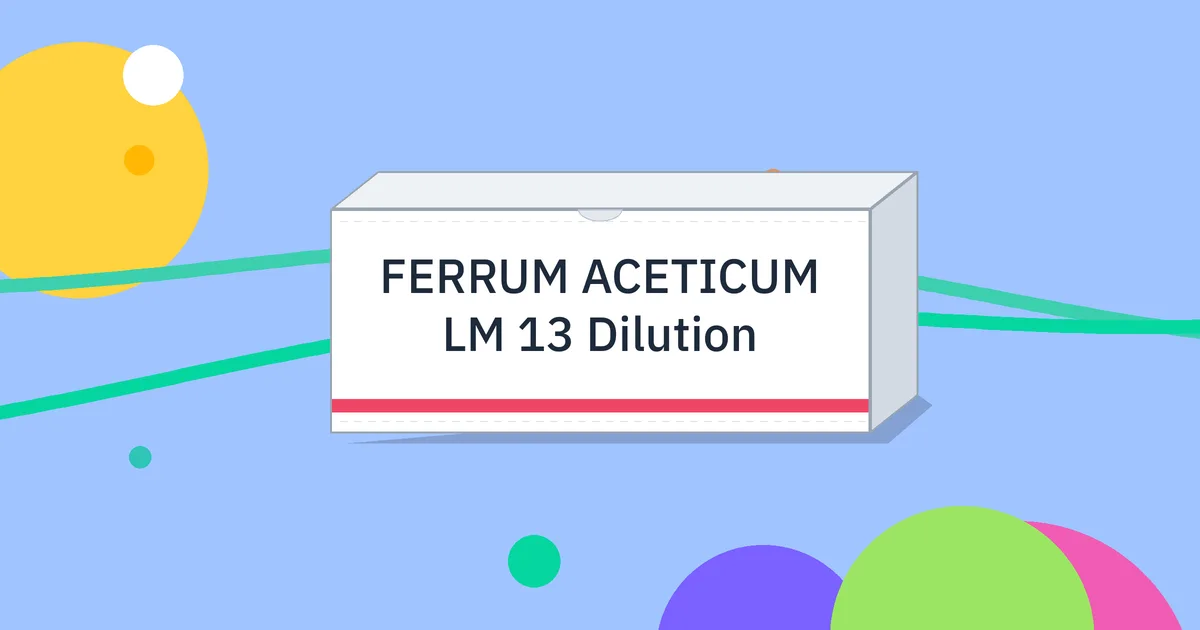 Symbolbild: Packung mit der Aufschrift FERRUM ACETICUM LM 13 Dilution (PZN 13488351) – Verfügbarkeit und Bezug in Apotheken in Frankfurt am Main