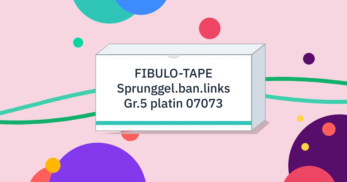 Symbolbild: Packung mit der Aufschrift FIBULO-TAPE Sprunggel.ban.links Gr.5 platin 07073 (PZN 06826480) – Verfügbarkeit und Bezug in Apotheken in Frankfurt am Main