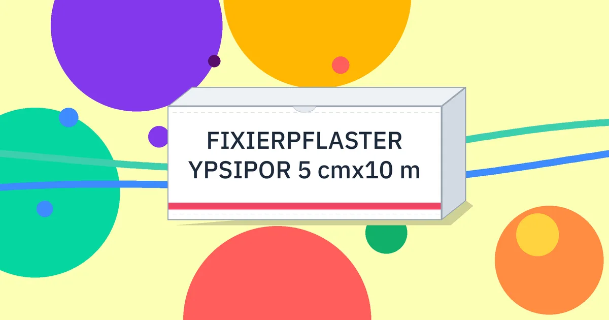 Symbolbild: Packung mit der Aufschrift FIXIERPFLASTER YPSIPOR 5 cmx10 m (PZN 04761204) – Verfügbarkeit und Bezug in Apotheken in Frankfurt am Main