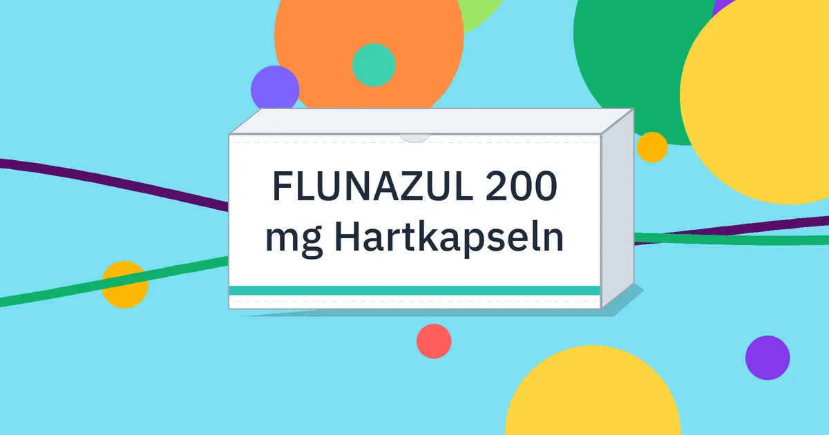 Symbolbild: Packung mit der Aufschrift FLUNAZUL 200 mg Hartkapseln (PZN 04103903) – Verfügbarkeit und Bezug in Apotheken in Frankfurt am Main