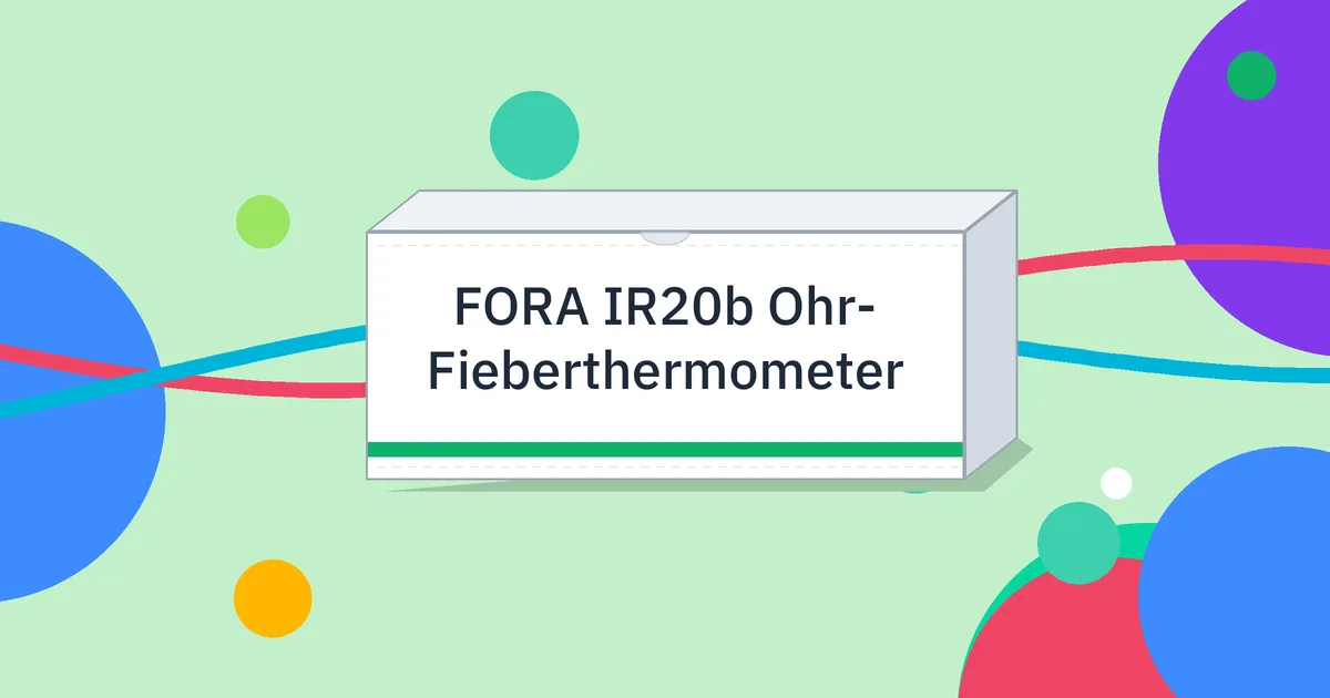 Symbolbild: Packung mit der Aufschrift FORA IR20b Ohr-Fieberthermometer (PZN 16147998) – Verfügbarkeit und Bezug in Apotheken in Frankfurt am Main