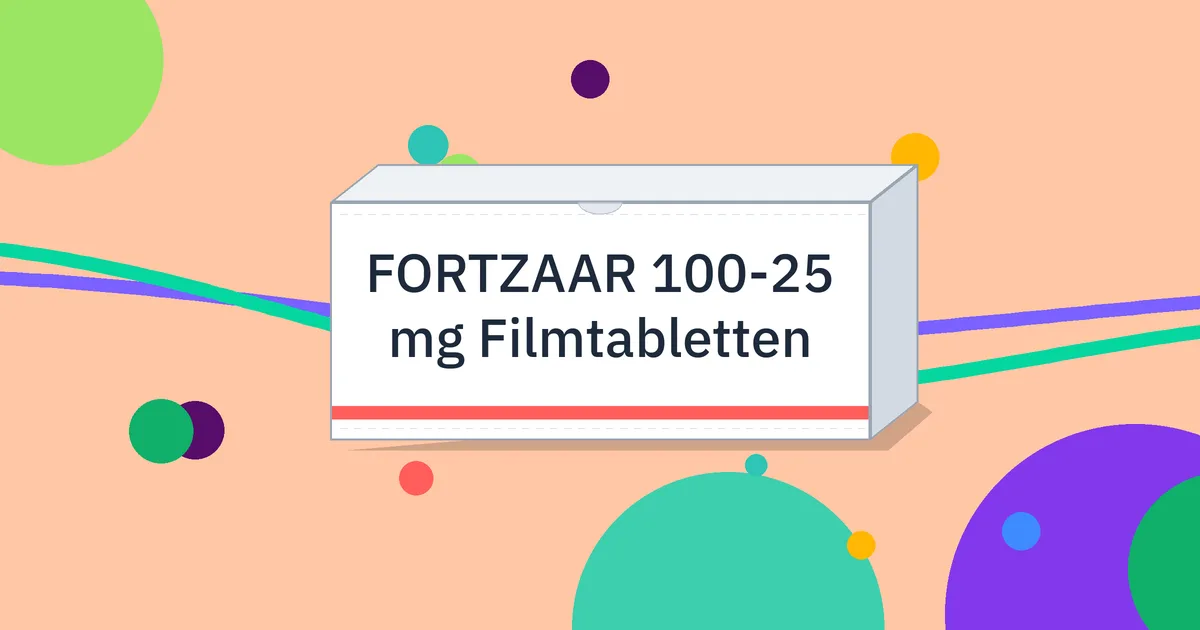 Symbolbild: Packung mit der Aufschrift FORTZAAR 100-25 mg Filmtabletten (PZN 03652275) – Verfügbarkeit und Bezug in Apotheken in Frankfurt am Main