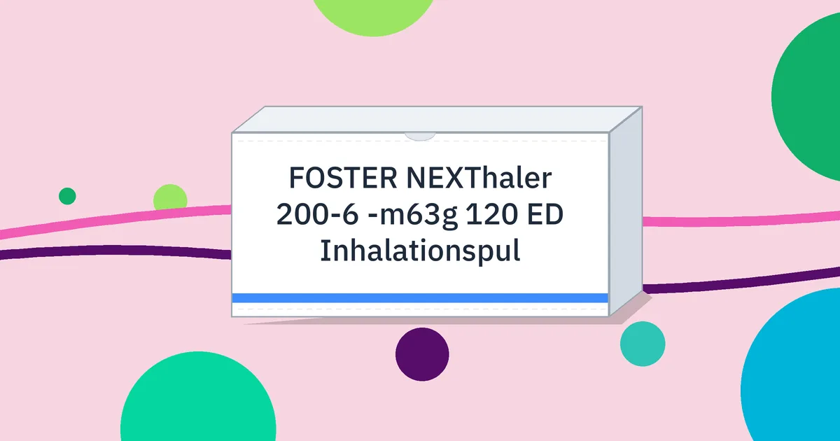 Symbolbild: Packung mit der Aufschrift FOSTER NEXThaler 200-6 -m63g 120 ED Inhalationspul (PZN 16808170) – Verfügbarkeit und Bezug in Apotheken in Frankfurt am Main