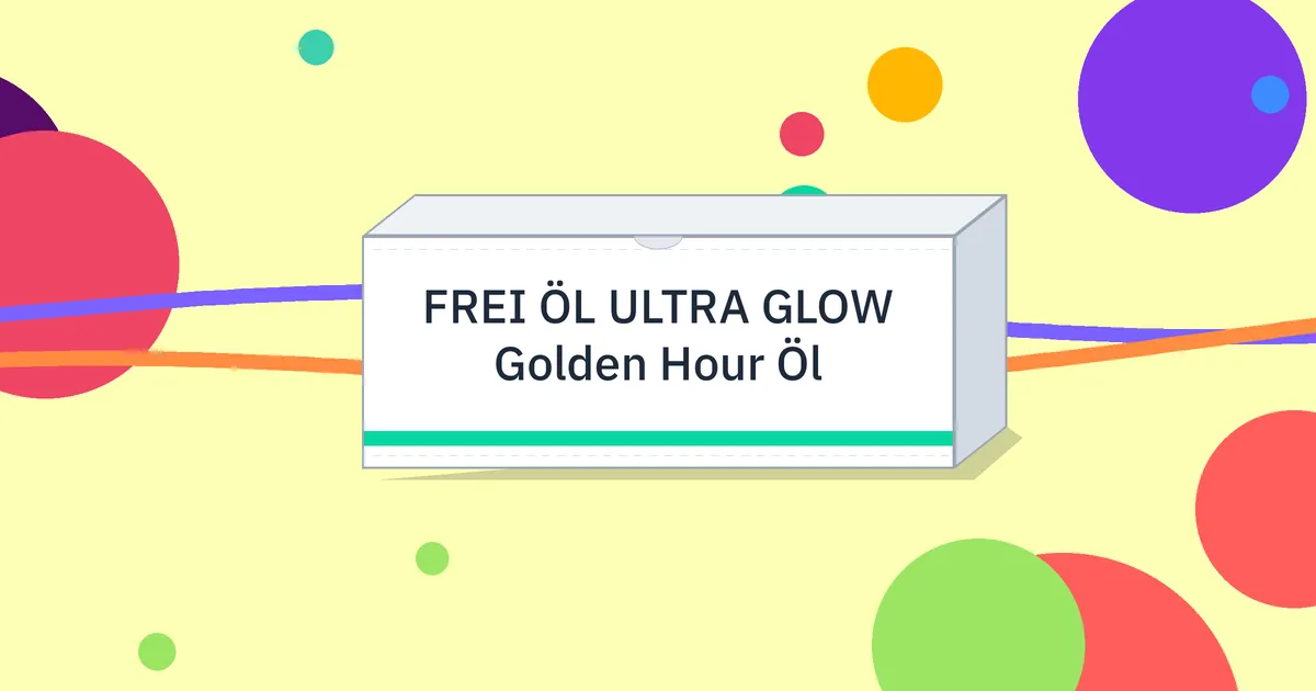 Symbolbild: Packung mit der Aufschrift FREI ÖL ULTRA GLOW Golden Hour Öl (PZN 19303708) – Verfügbarkeit und Bezug in Apotheken in Frankfurt am Main