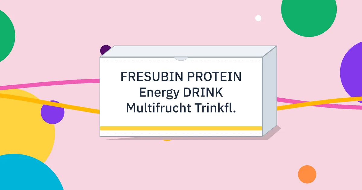 Symbolbild: Packung mit der Aufschrift FRESUBIN PROTEIN Energy DRINK Multifrucht Trinkfl. (PZN 19750531) – Verfügbarkeit und Bezug in Apotheken in Frankfurt am Main