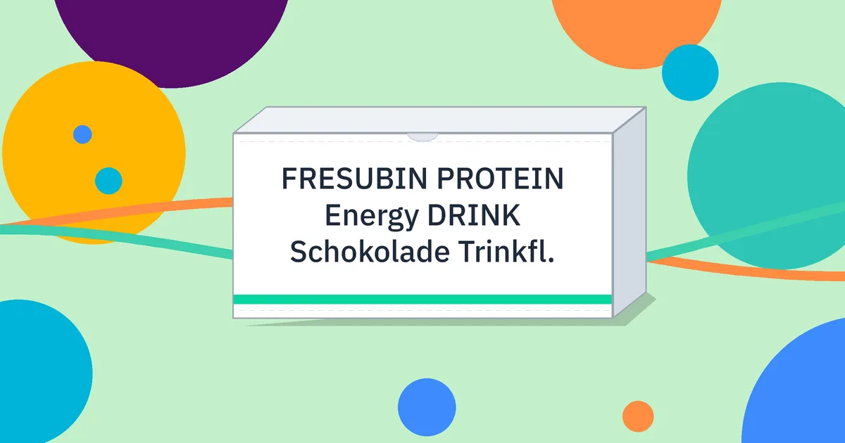 Symbolbild: Packung mit der Aufschrift FRESUBIN PROTEIN Energy DRINK Schokolade Trinkfl. (PZN 20192042) – Verfügbarkeit und Bezug in Apotheken in Frankfurt am Main