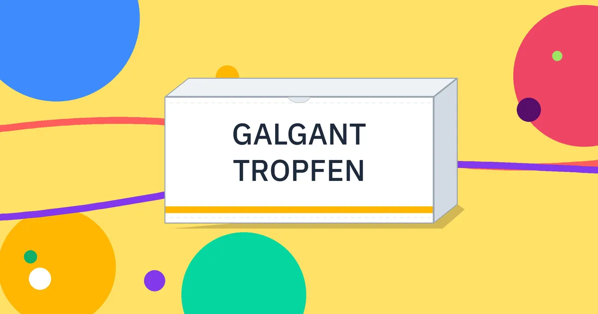 Symbolbild: Packung mit der Aufschrift GALGANT TROPFEN (PZN 16325299) – Verfügbarkeit und Bezug in Apotheken in Frankfurt am Main