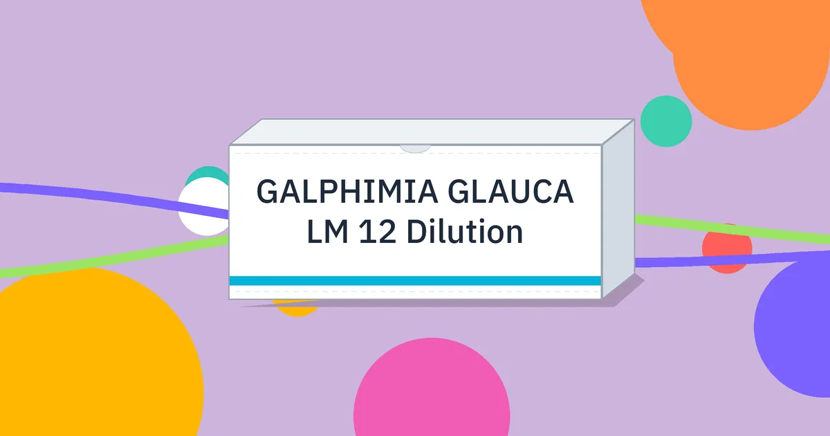 Symbolbild: Packung mit der Aufschrift GALPHIMIA GLAUCA LM 12 Dilution (PZN 06921540) – Verfügbarkeit und Bezug in Apotheken in Frankfurt am Main