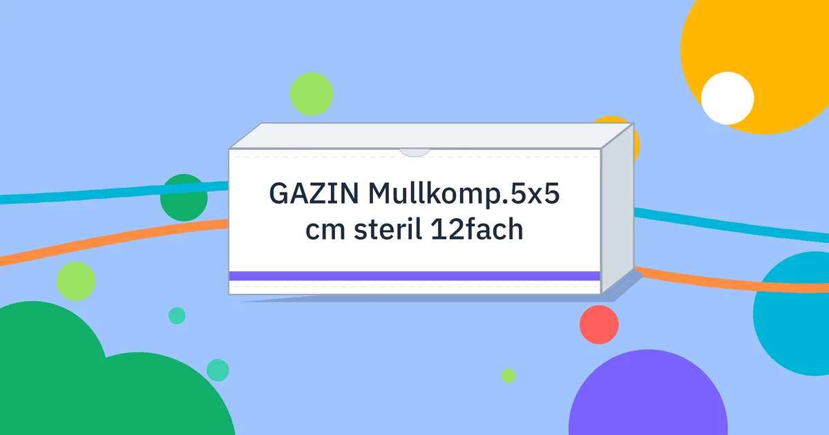 Symbolbild: Packung mit der Aufschrift GAZIN Mullkomp.5x5 cm steril 12fach (PZN 01511688) – Verfügbarkeit und Bezug in Apotheken in Frankfurt am Main