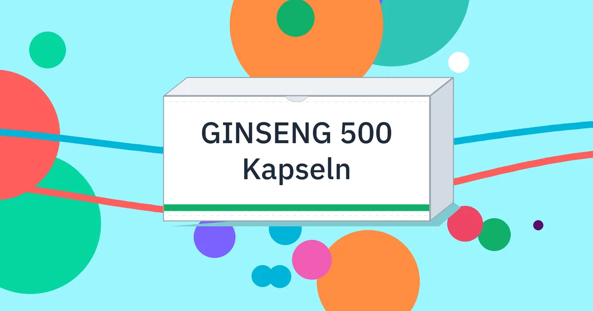 Symbolbild: Packung mit der Aufschrift GINSENG 500 Kapseln (PZN 17921632) – Verfügbarkeit und Bezug in Apotheken in Frankfurt am Main
