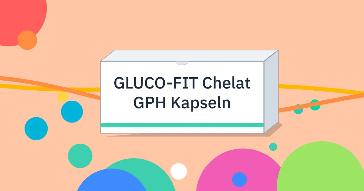 Symbolbild: Packung mit der Aufschrift GLUCO-FIT Chelat GPH Kapseln (PZN 10829366) – Verfügbarkeit und Bezug in Apotheken in Frankfurt am Main