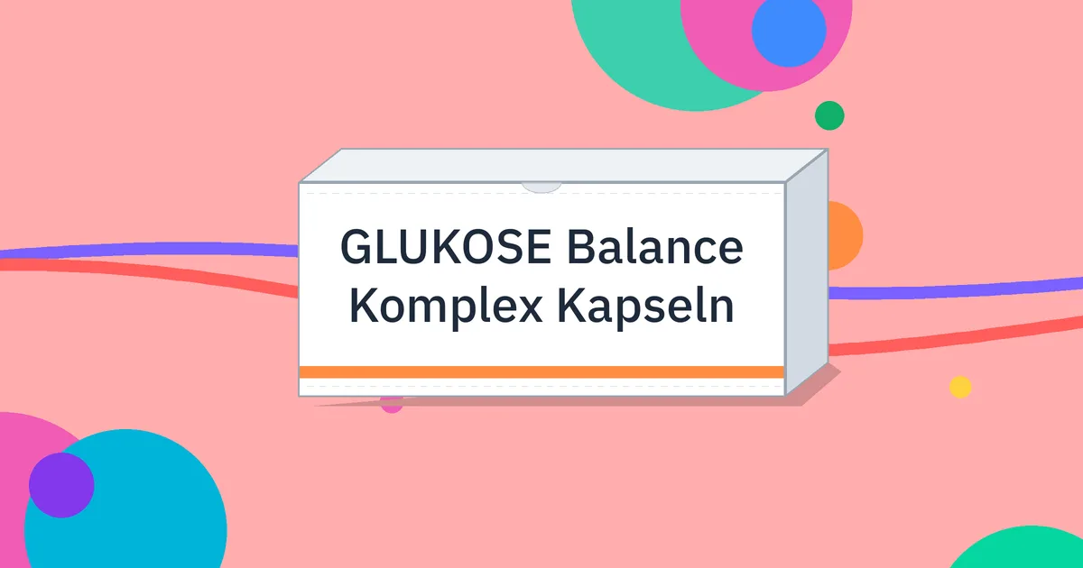 Symbolbild: Packung mit der Aufschrift GLUKOSE Balance Komplex Kapseln (PZN 20312150) – Verfügbarkeit und Bezug in Apotheken in Frankfurt am Main