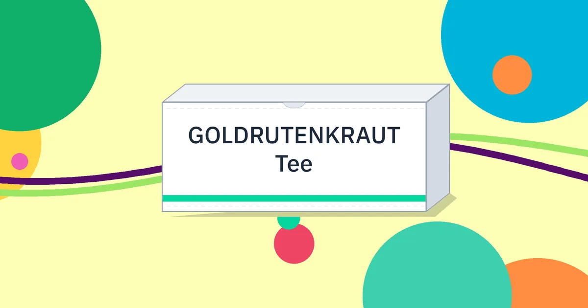Symbolbild: Packung mit der Aufschrift GOLDRUTENKRAUT Tee (PZN 20278482) – Verfügbarkeit und Bezug in Apotheken in Frankfurt am Main