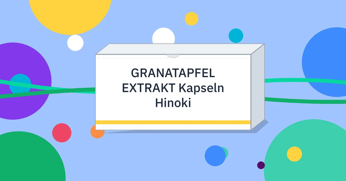 Symbolbild: Packung mit der Aufschrift GRANATAPFEL EXTRAKT Kapseln Hinoki (PZN 11857413) – Verfügbarkeit und Bezug in Apotheken in Frankfurt am Main