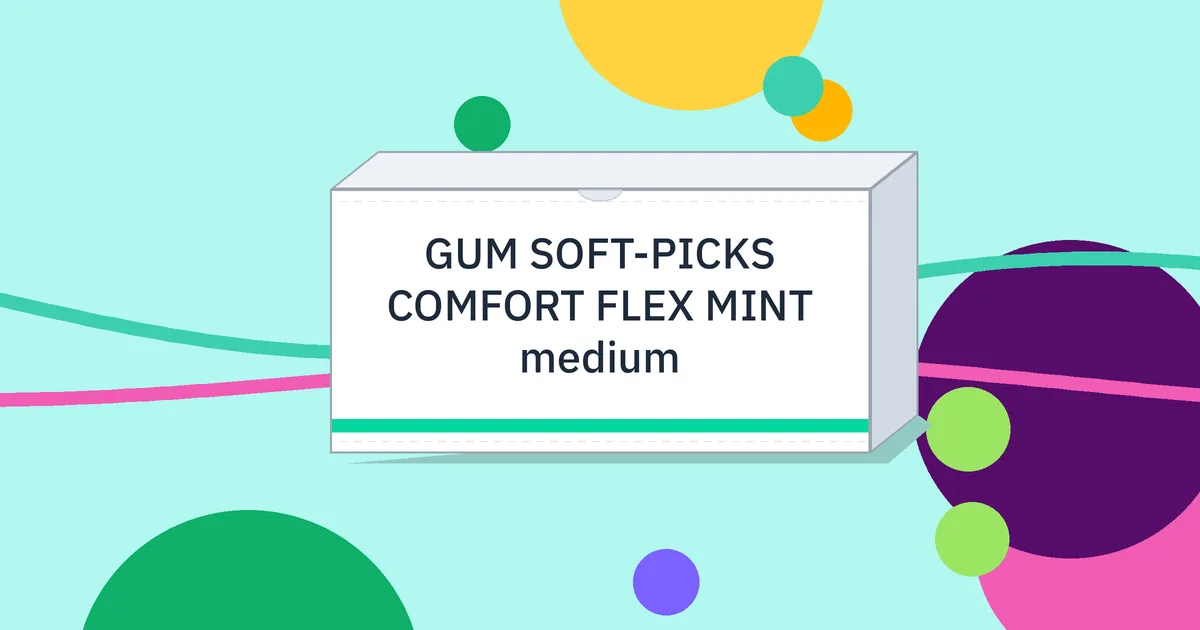 Symbolbild: Packung mit der Aufschrift GUM SOFT-PICKS COMFORT FLEX MINT medium (PZN 18061835) – Verfügbarkeit und Bezug in Apotheken in Frankfurt am Main