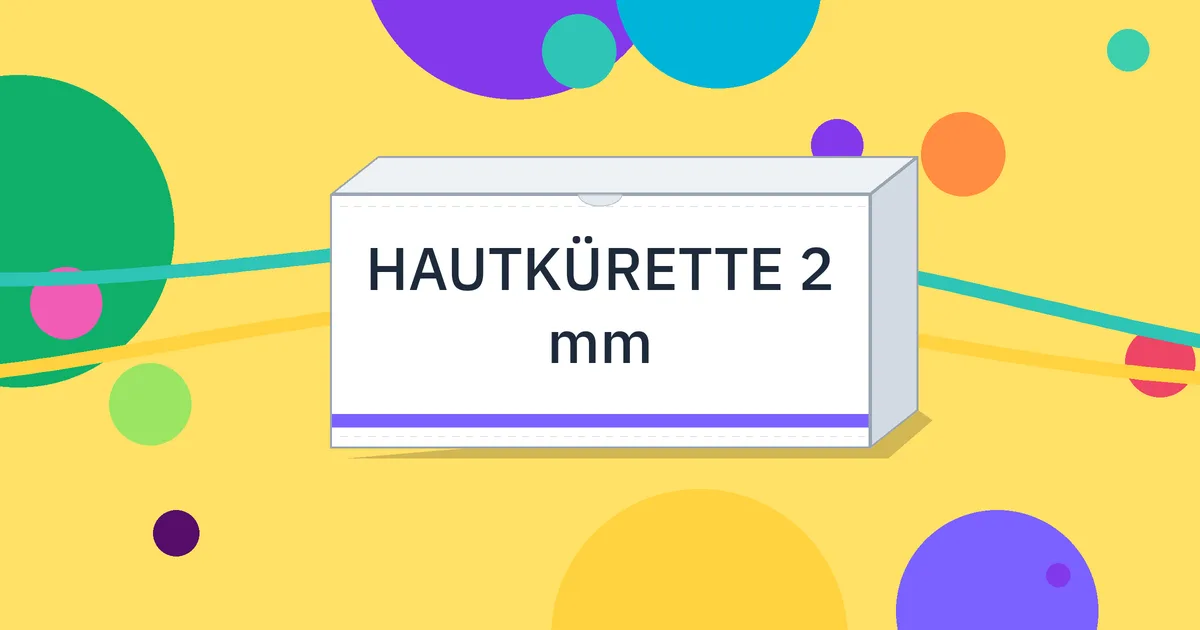 Symbolbild: Packung mit der Aufschrift HAUTKÜRETTE 2 mm (PZN 08828744) – Verfügbarkeit und Bezug in Apotheken in Frankfurt am Main