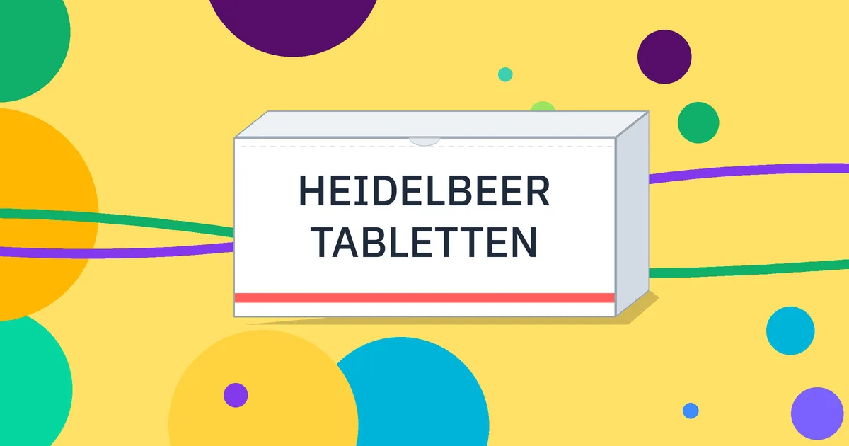 Symbolbild: Packung mit der Aufschrift HEIDELBEER TABLETTEN (PZN 02177748) – Verfügbarkeit und Bezug in Apotheken in Frankfurt am Main