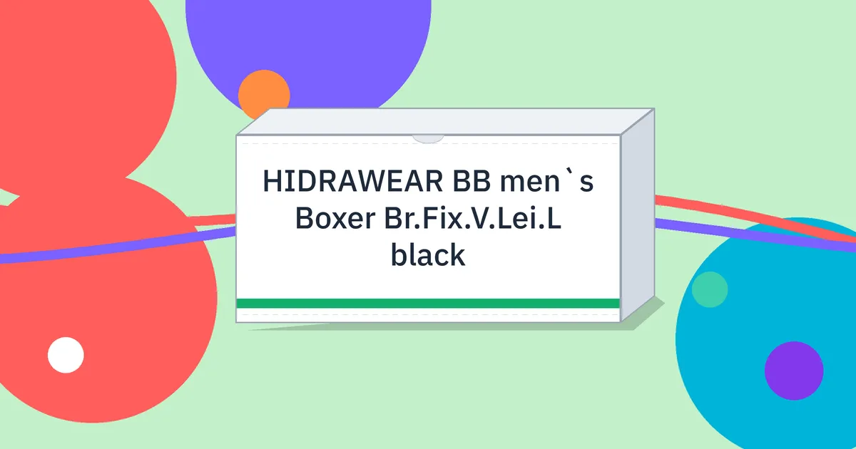 Symbolbild: Packung mit der Aufschrift HIDRAWEAR BB men`s Boxer Br.Fix.V.Lei.L black (PZN 20833618) – Verfügbarkeit und Bezug in Apotheken in Frankfurt am Main