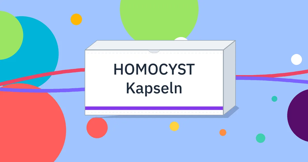 Symbolbild: Packung mit der Aufschrift HOMOCYST Kapseln (PZN 18059258) – Verfügbarkeit und Bezug in Apotheken in Frankfurt am Main