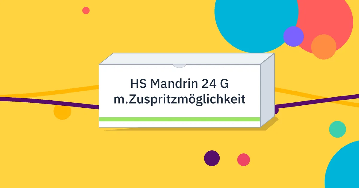 Symbolbild: Packung mit der Aufschrift HS Mandrin 24 G m.Zuspritzmöglichkeit (PZN 12572813) – Verfügbarkeit und Bezug in Apotheken in Frankfurt am Main