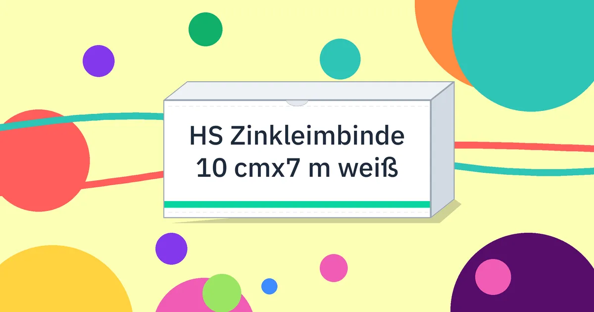 Symbolbild: Packung mit der Aufschrift HS Zinkleimbinde 10 cmx7 m weiß (PZN 09741850) – Verfügbarkeit und Bezug in Apotheken in Frankfurt am Main