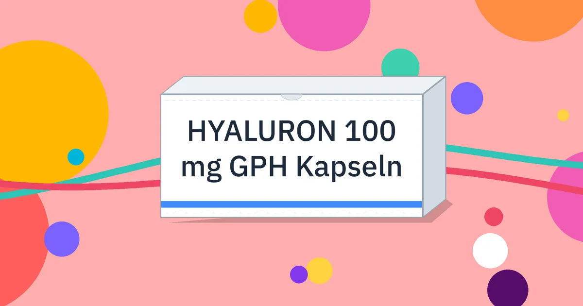 Symbolbild: Packung mit der Aufschrift HYALURON 100 mg GPH Kapseln (PZN 09324017) – Verfügbarkeit und Bezug in Apotheken in Frankfurt am Main