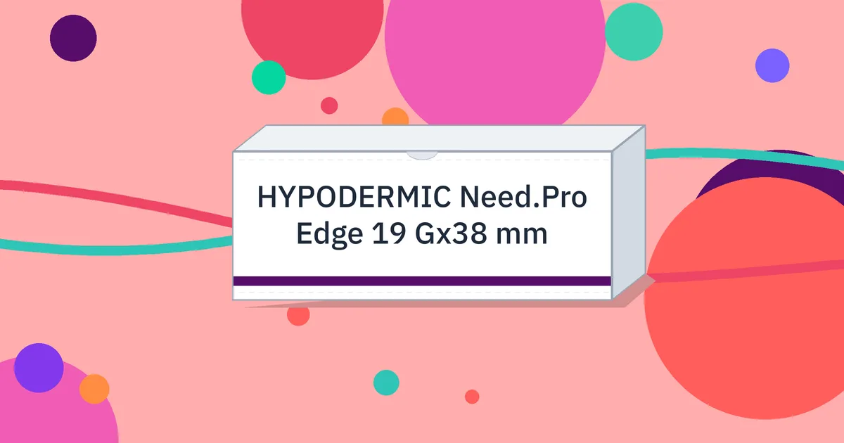 Symbolbild: Packung mit der Aufschrift HYPODERMIC Need.Pro Edge 19 Gx38 mm (PZN 09215564) – Verfügbarkeit und Bezug in Apotheken in Frankfurt am Main