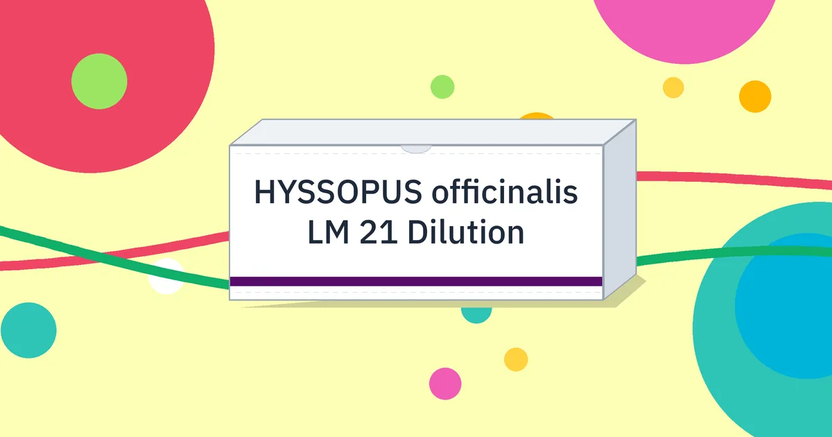 Symbolbild: Packung mit der Aufschrift HYSSOPUS officinalis LM 21 Dilution (PZN 13558264) – Verfügbarkeit und Bezug in Apotheken in Frankfurt am Main