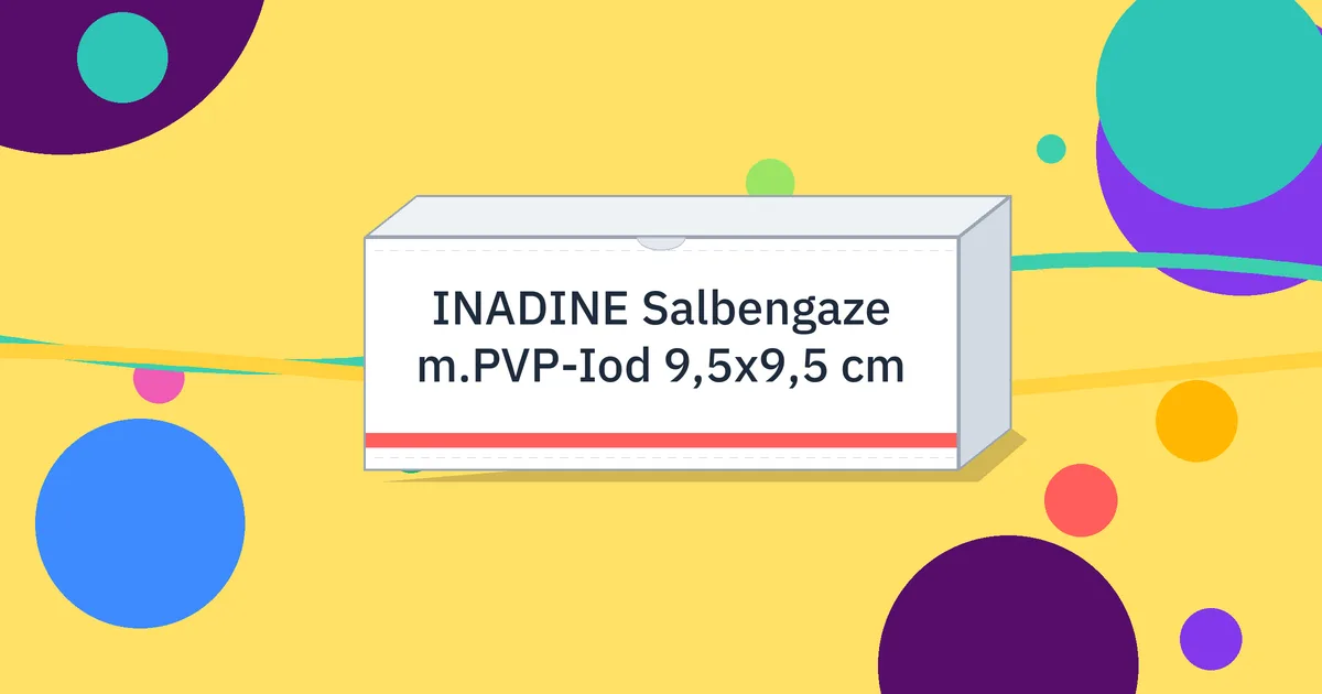 Symbolbild: Packung mit der Aufschrift INADINE Salbengaze m.PVP-Iod 9,5x9,5 cm (PZN 07584211) – Verfügbarkeit und Bezug in Apotheken in Frankfurt am Main