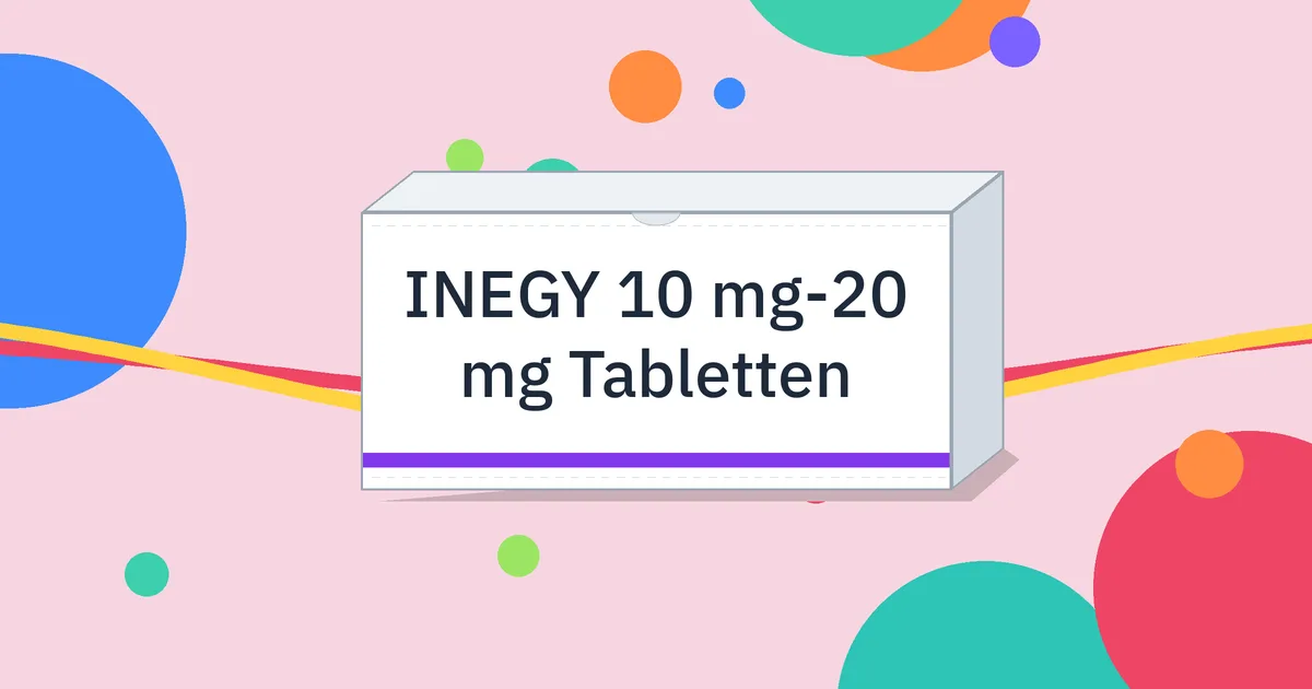 Symbolbild: Packung mit der Aufschrift INEGY 10 mg-20 mg Tabletten (PZN 07758906) – Verfügbarkeit und Bezug in Apotheken in Frankfurt am Main