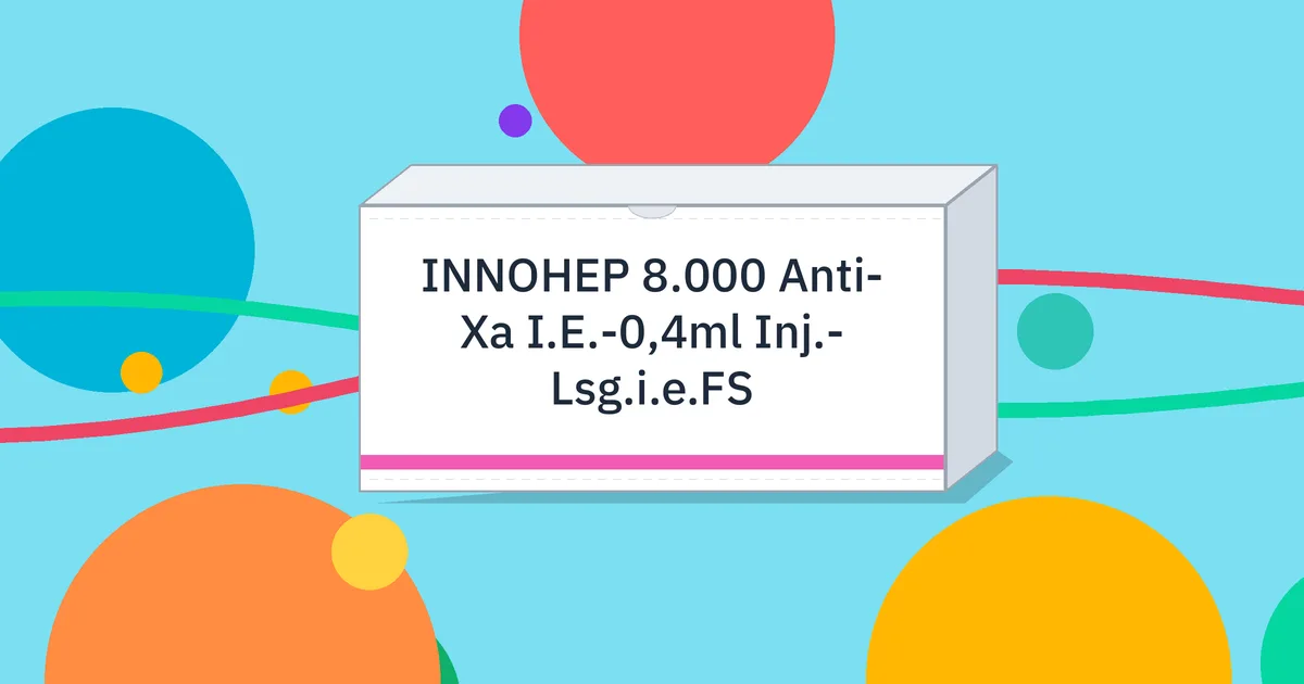 Symbolbild: Packung mit der Aufschrift INNOHEP 8.000 Anti-Xa I.E.-0,4ml Inj.-Lsg.i.e.FS (PZN 17507890) – Verfügbarkeit und Bezug in Apotheken in Frankfurt am Main