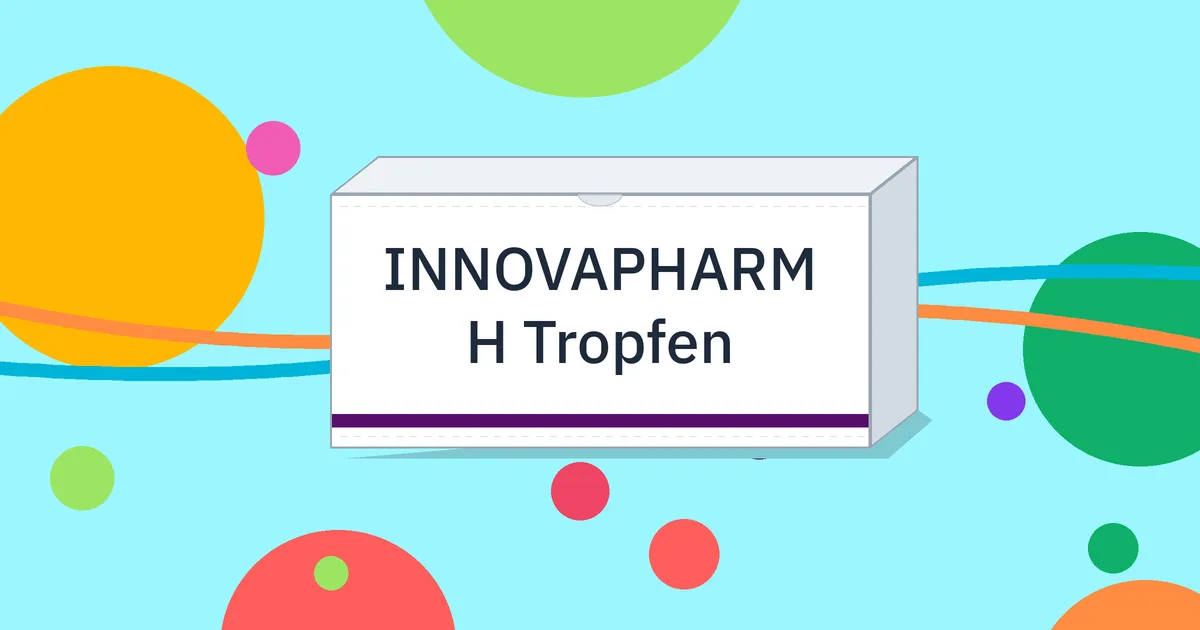 Symbolbild: Packung mit der Aufschrift INNOVAPHARM H Tropfen (PZN 10526269) – Verfügbarkeit und Bezug in Apotheken in Frankfurt am Main