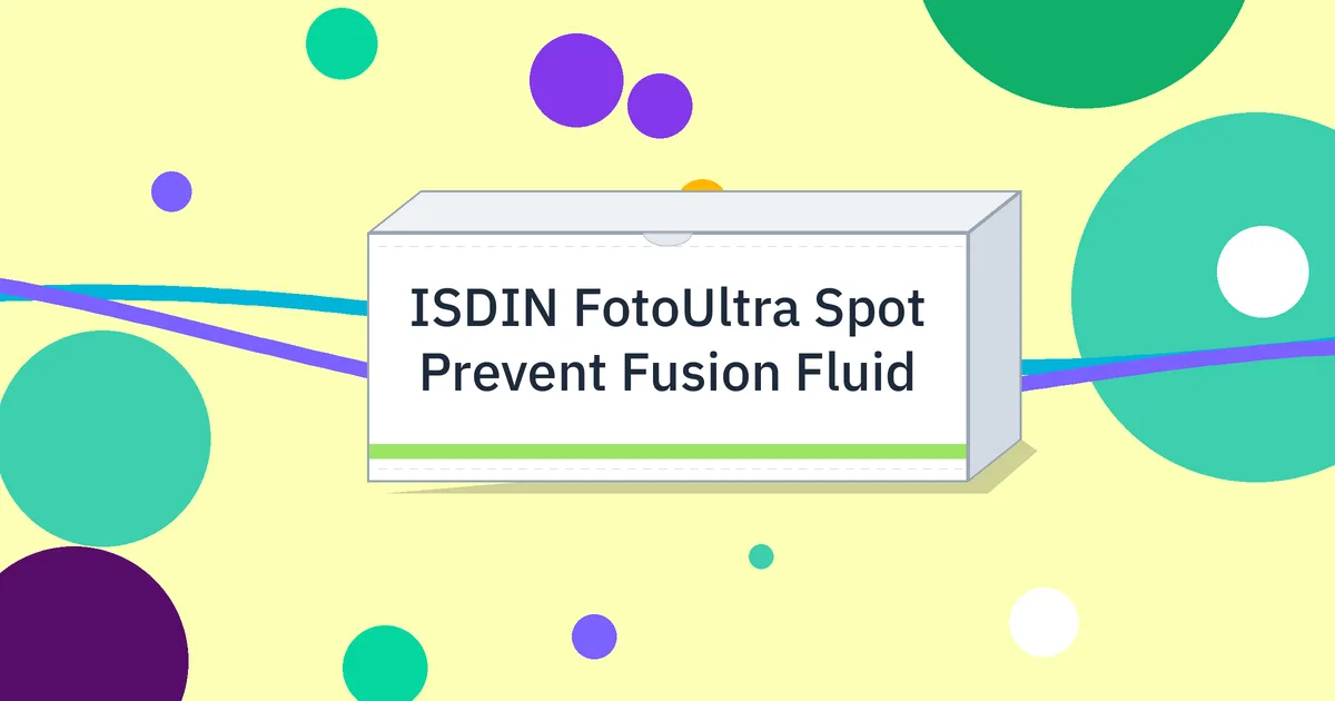 Symbolbild: Packung mit der Aufschrift ISDIN FotoUltra Spot Prevent Fusion Fluid (PZN 13982588) – Verfügbarkeit und Bezug in Apotheken in Frankfurt am Main