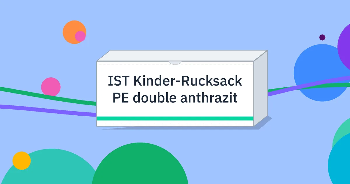 Symbolbild: Packung mit der Aufschrift IST Kinder-Rucksack PE double anthrazit (PZN 18130387) – Verfügbarkeit und Bezug in Apotheken in Frankfurt am Main