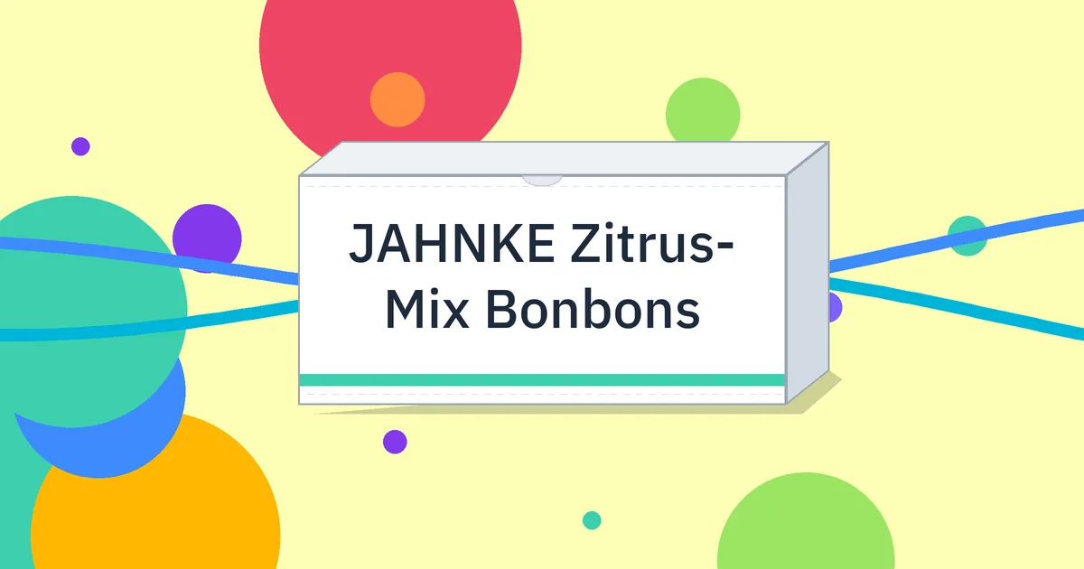 Symbolbild: Packung mit der Aufschrift JAHNKE Zitrus-Mix Bonbons (PZN 18854518) – Verfügbarkeit und Bezug in Apotheken in Frankfurt am Main