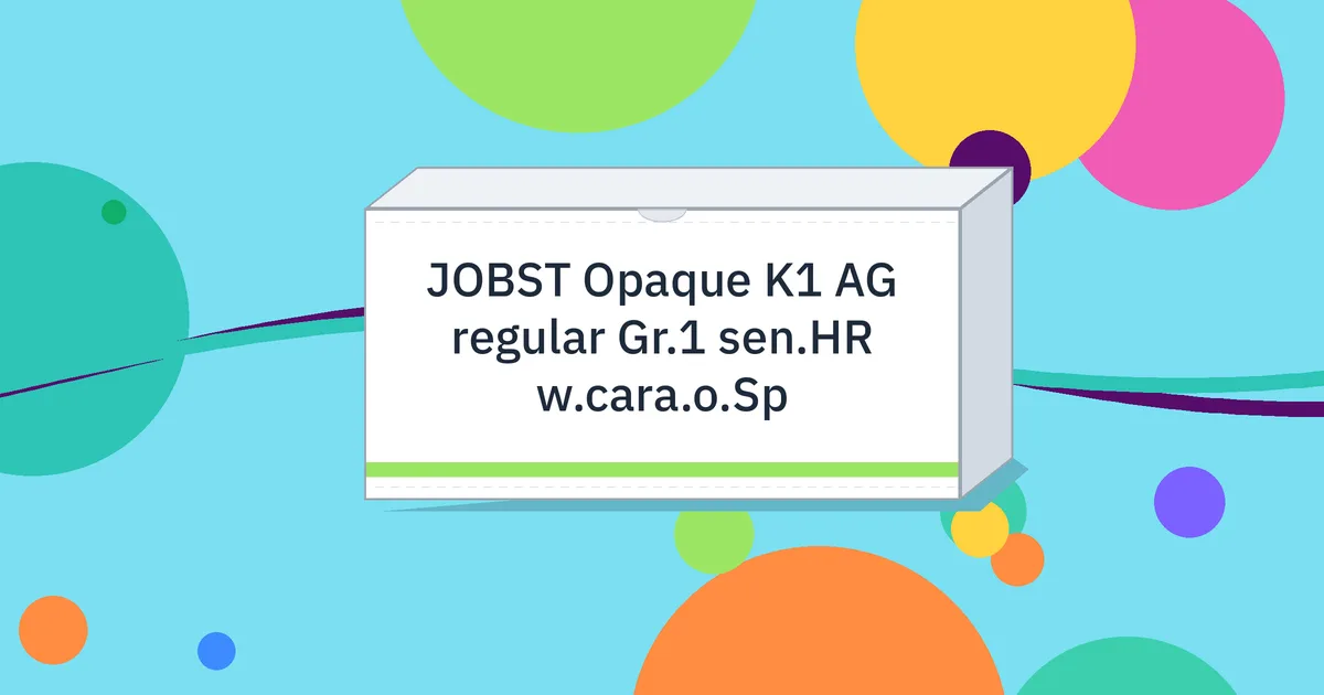 Symbolbild: Packung mit der Aufschrift JOBST Opaque K1 AG regular Gr.1 sen.HR w.cara.o.Sp (PZN 13096289) – Verfügbarkeit und Bezug in Apotheken in Frankfurt am Main
