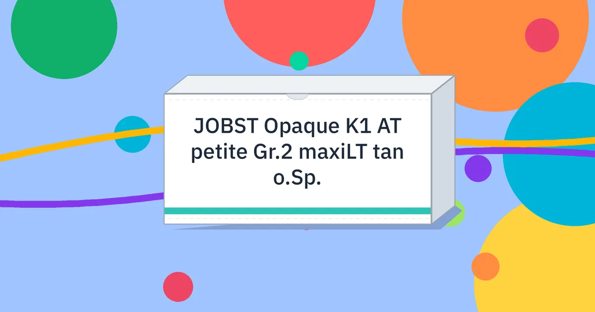 Symbolbild: Packung mit der Aufschrift JOBST Opaque K1 AT petite Gr.2 maxiLT tan o.Sp. (PZN 16276603) – Verfügbarkeit und Bezug in Apotheken in Frankfurt am Main