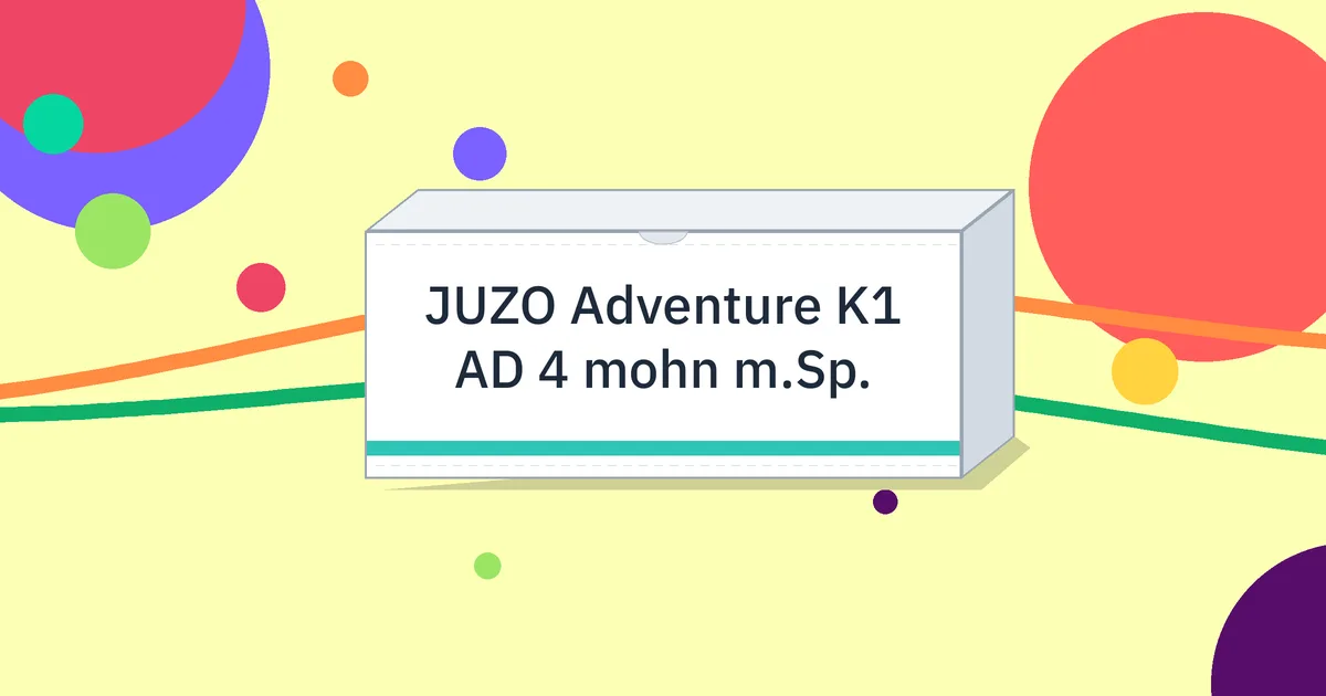 Symbolbild: Packung mit der Aufschrift JUZO Adventure K1 AD 4 mohn m.Sp. (PZN 14971664) – Verfügbarkeit und Bezug in Apotheken in Frankfurt am Main