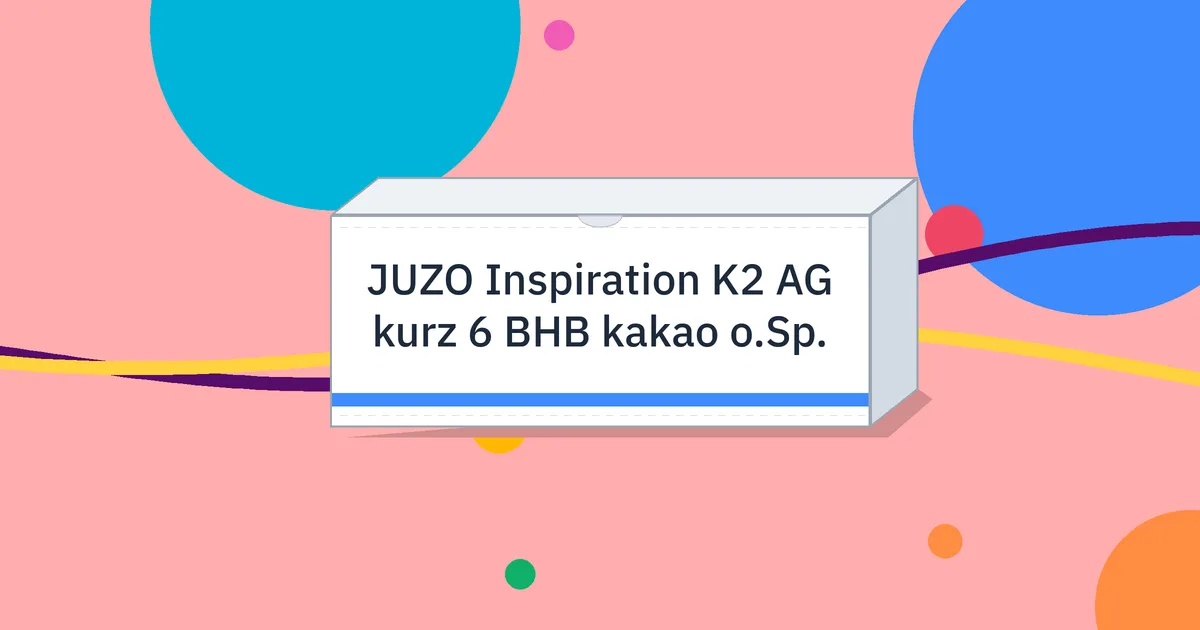 Symbolbild: Packung mit der Aufschrift JUZO Inspiration K2 AG kurz 6 BHB kakao o.Sp. (PZN 14835174) – Verfügbarkeit und Bezug in Apotheken in Frankfurt am Main