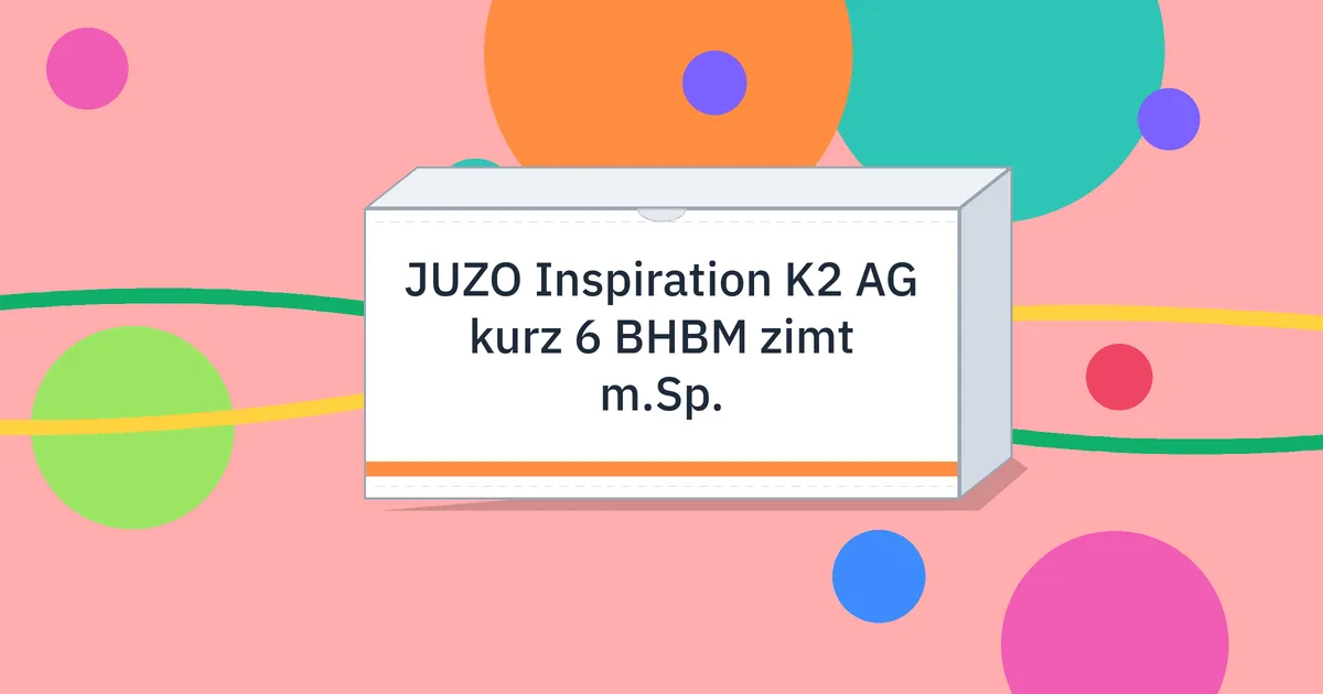 Symbolbild: Packung mit der Aufschrift JUZO Inspiration K2 AG kurz 6 BHBM zimt m.Sp. (PZN 14875340) – Verfügbarkeit und Bezug in Apotheken in Frankfurt am Main
