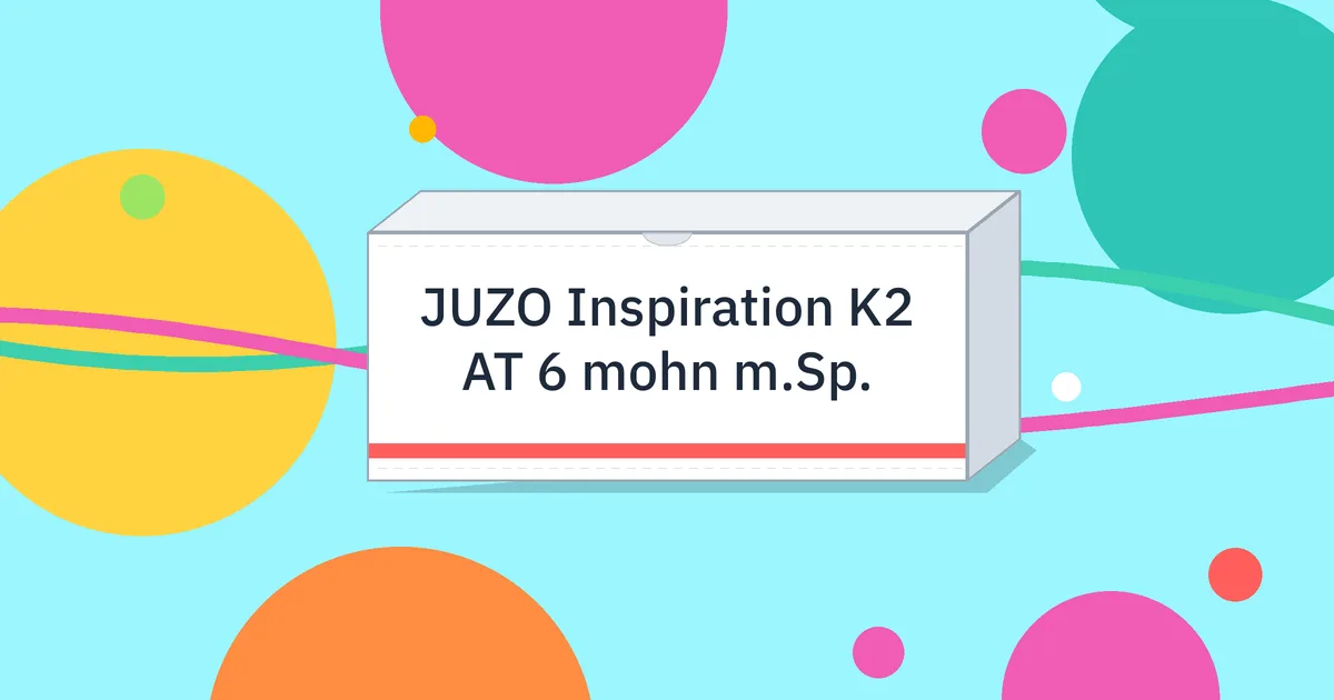 Symbolbild: Packung mit der Aufschrift JUZO Inspiration K2 AT 6 mohn m.Sp. (PZN 14927189) – Verfügbarkeit und Bezug in Apotheken in Frankfurt am Main
