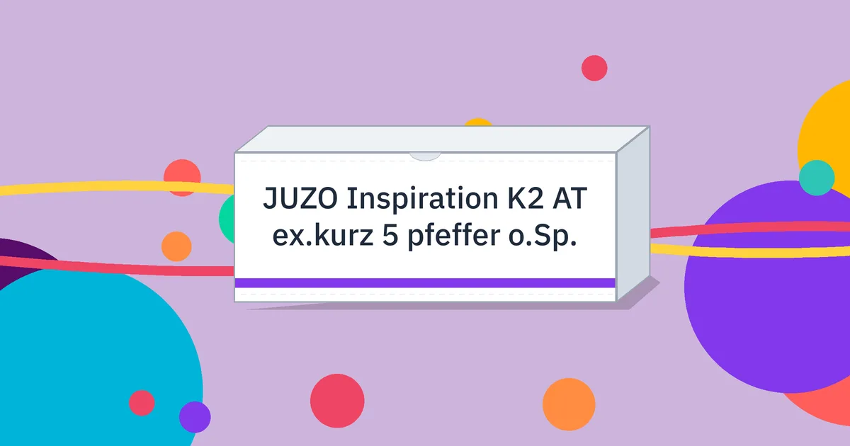 Symbolbild: Packung mit der Aufschrift JUZO Inspiration K2 AT ex.kurz 5 pfeffer o.Sp. (PZN 14932374) – Verfügbarkeit und Bezug in Apotheken in Frankfurt am Main
