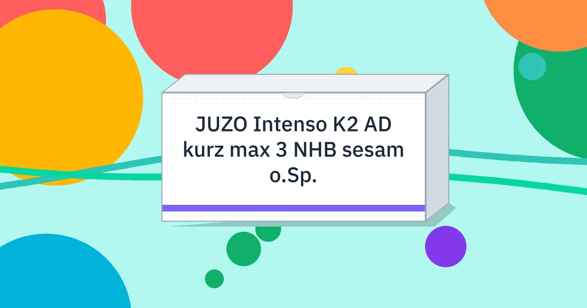 Symbolbild: Packung mit der Aufschrift JUZO Intenso K2 AD kurz max 3 NHB sesam o.Sp. (PZN 18622653) – Verfügbarkeit und Bezug in Apotheken in Frankfurt am Main