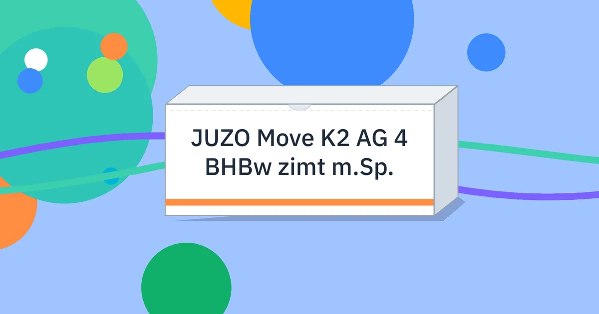 Symbolbild: Packung mit der Aufschrift JUZO Move K2 AG 4 BHBw zimt m.Sp. (PZN 18524436) – Verfügbarkeit und Bezug in Apotheken in Frankfurt am Main