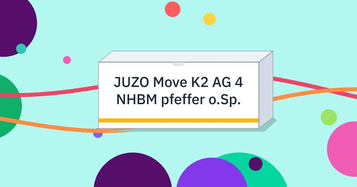 Symbolbild: Packung mit der Aufschrift JUZO Move K2 AG 4 NHBM pfeffer o.Sp. (PZN 16642752) – Verfügbarkeit und Bezug in Apotheken in Frankfurt am Main