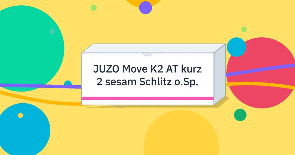 Symbolbild: Packung mit der Aufschrift JUZO Move K2 AT kurz 2 sesam Schlitz o.Sp. (PZN 20676426) – Verfügbarkeit und Bezug in Apotheken in Frankfurt am Main