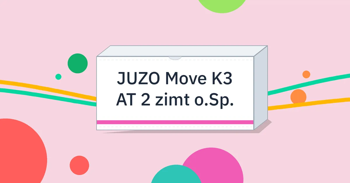 Symbolbild: Packung mit der Aufschrift JUZO Move K3 AT 2 zimt o.Sp. (PZN 20678359) – Verfügbarkeit und Bezug in Apotheken in Frankfurt am Main