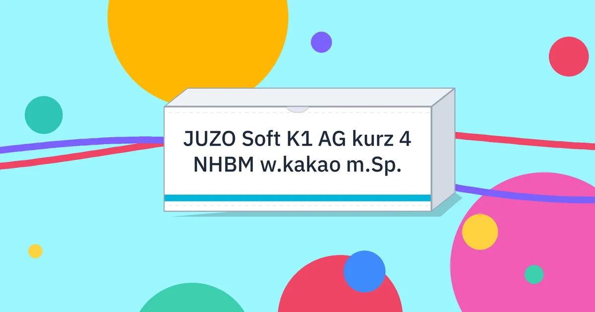 Symbolbild: Packung mit der Aufschrift JUZO Soft K1 AG kurz 4 NHBM w.kakao m.Sp. (PZN 15016308) – Verfügbarkeit und Bezug in Apotheken in Frankfurt am Main