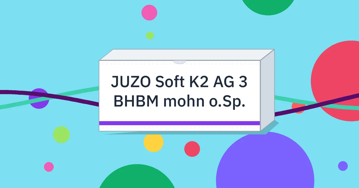 Symbolbild: Packung mit der Aufschrift JUZO Soft K2 AG 3 BHBM mohn o.Sp. (PZN 14861160) – Verfügbarkeit und Bezug in Apotheken in Frankfurt am Main
