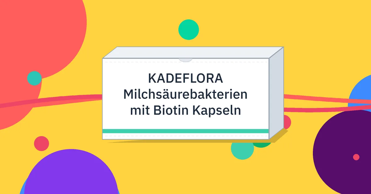 Symbolbild: Packung mit der Aufschrift KADEFLORA Milchsäurebakterien mit Biotin Kapseln (PZN 18071012) – Verfügbarkeit und Bezug in Apotheken in Frankfurt am Main